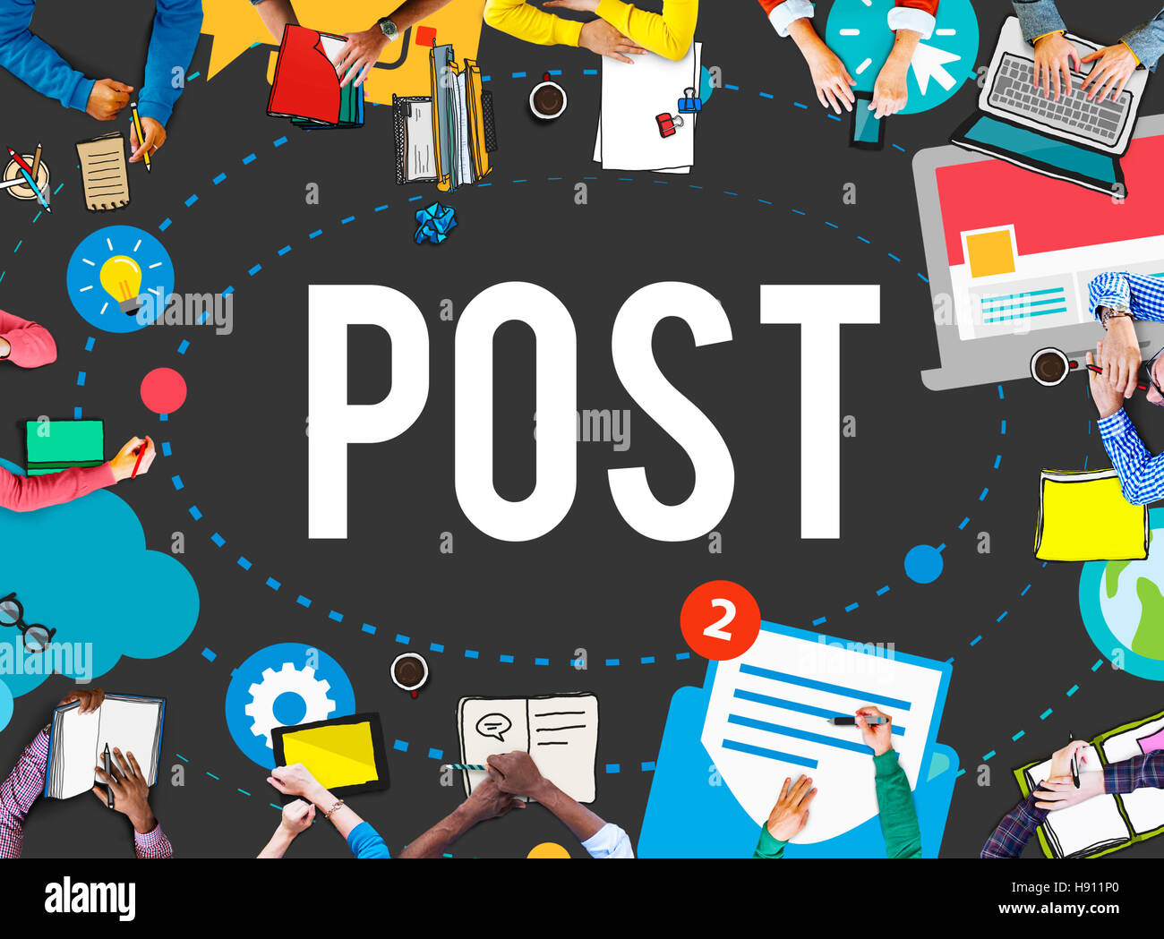 Post Blog Social Media Share Online Communication Concept Stock Photo ...