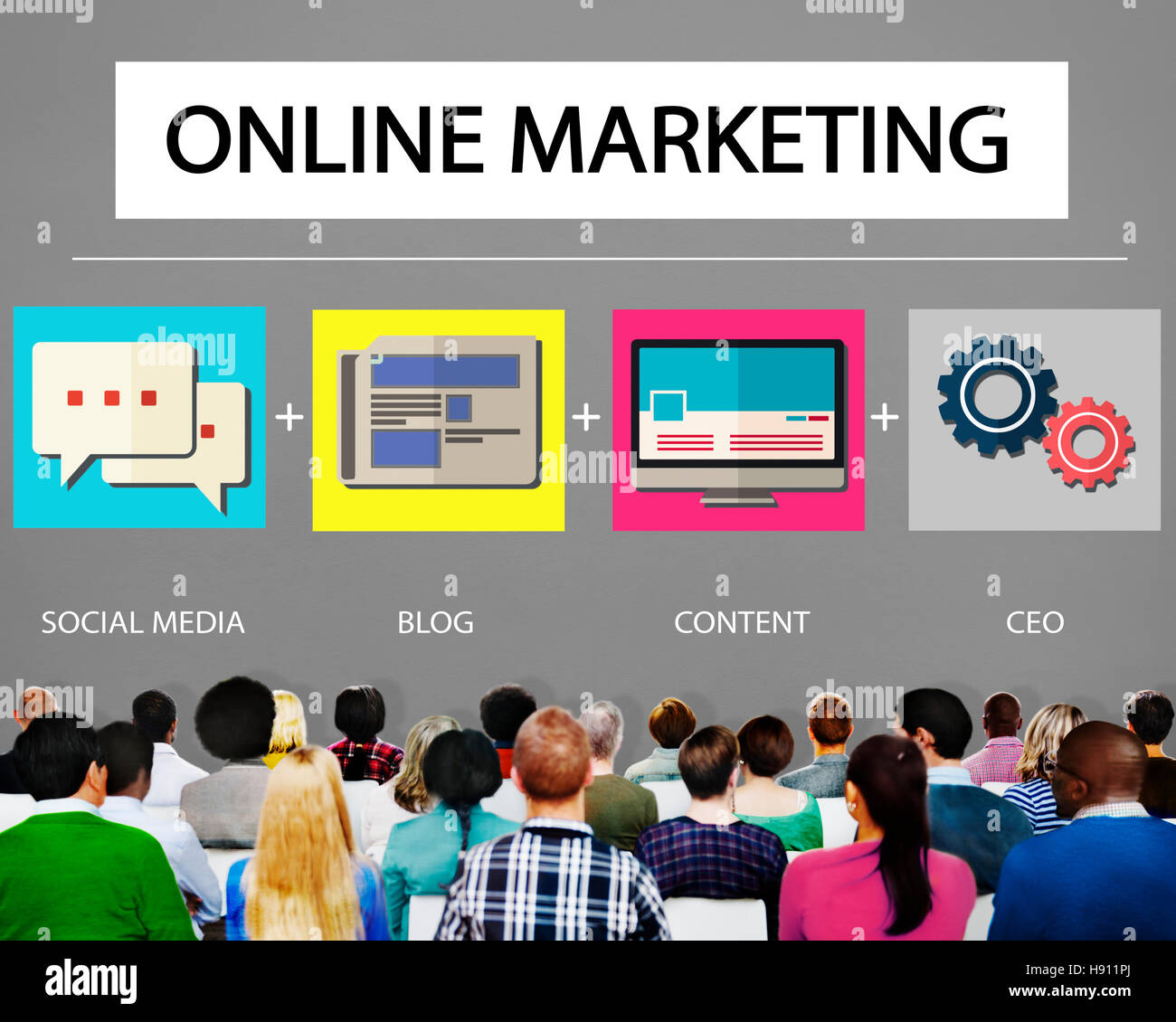 Online Marketing Strategy Branding Commerce Advertising Concept Stock ...