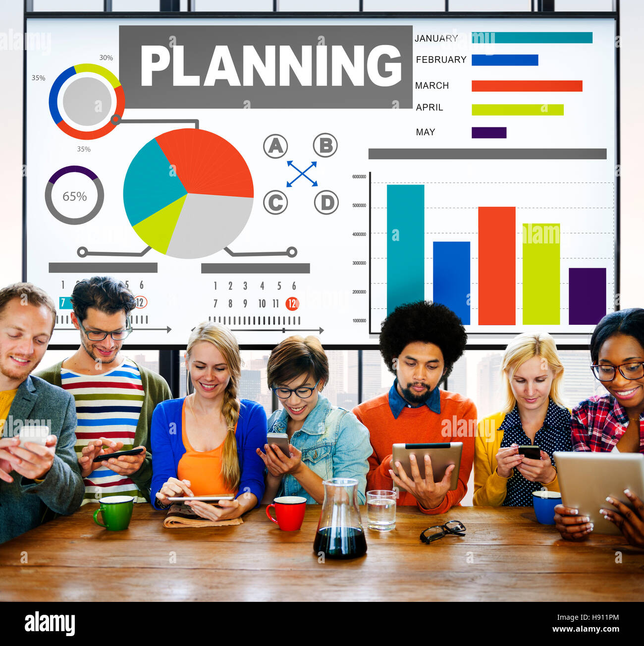 Planning Bar Graph Data Development Plan Strategy Concept Stock Photo ...