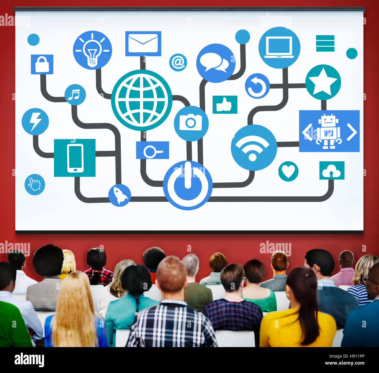 Connecting Internet Online Social Media Social Network Concept Stock ...