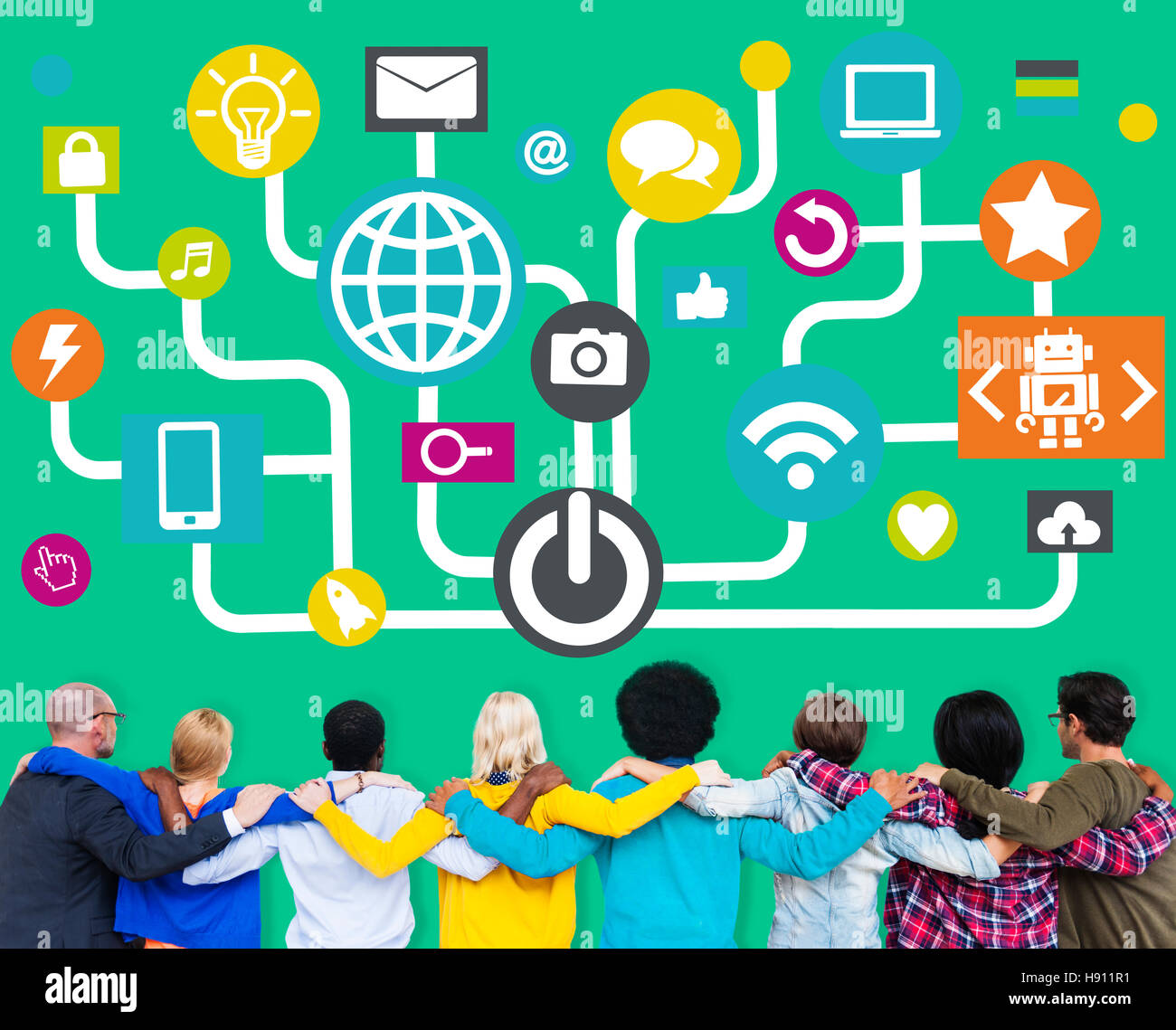 Connecting Internet Online Social Media Social Network Concept Stock ...