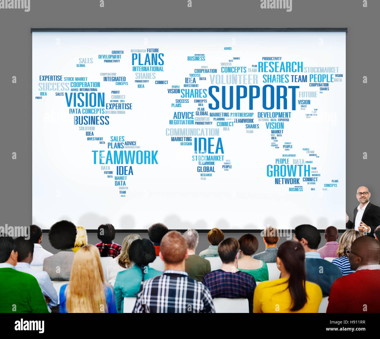 Support Idea Plans Vision Buiness Growth Global Concept Stock Photo - Alamy