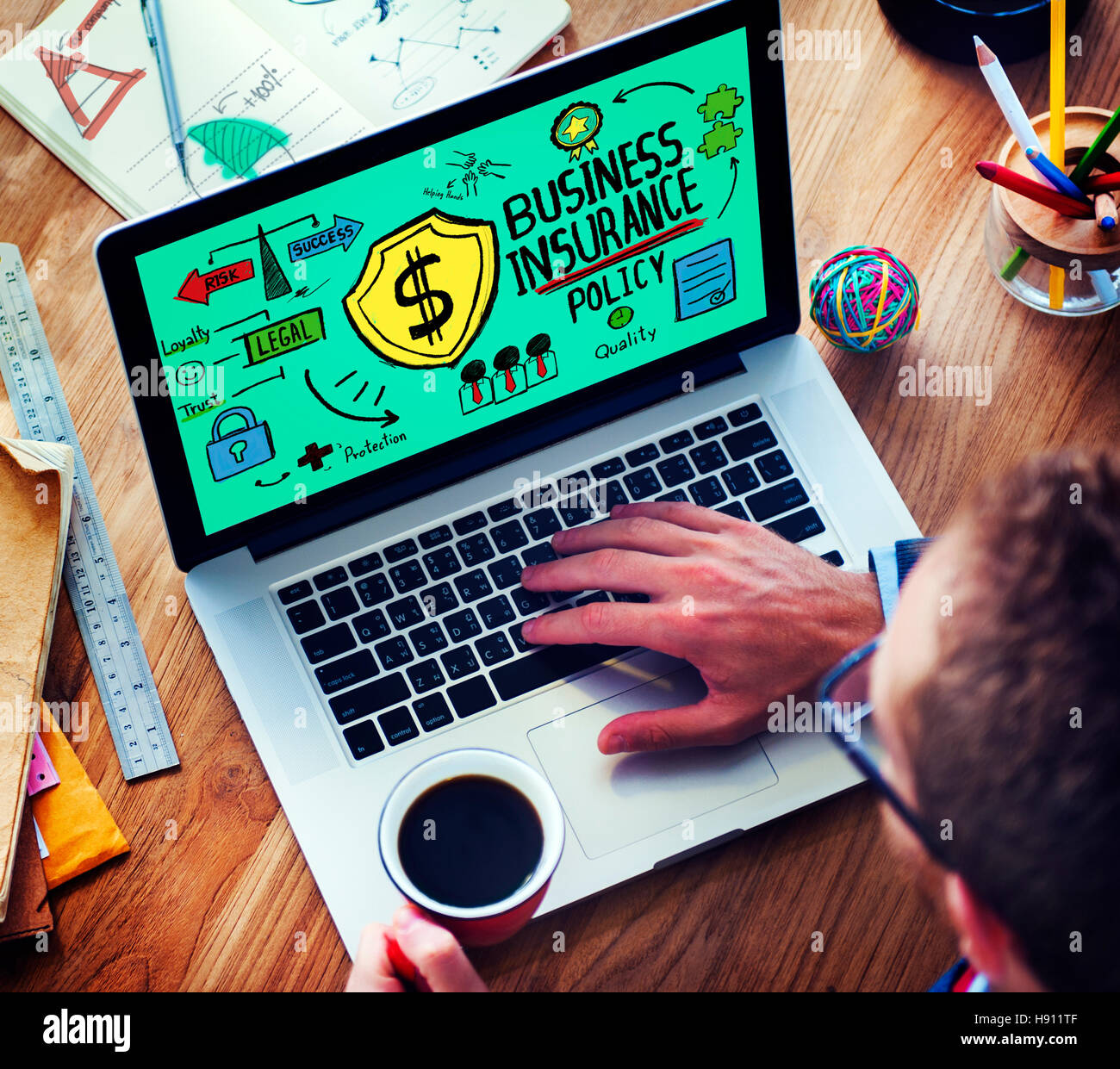 Business Insurance Policy Guard Safety Security Concept Stock Photo - Alamy