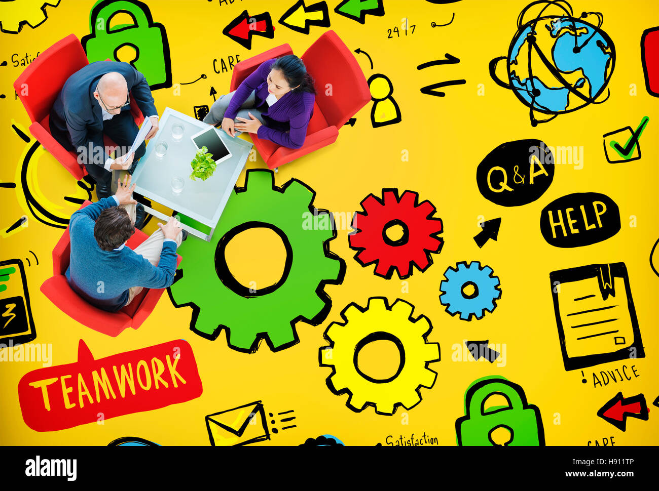 Teamwork Team Collaboration Connection Togetherness Unity Concept Stock ...