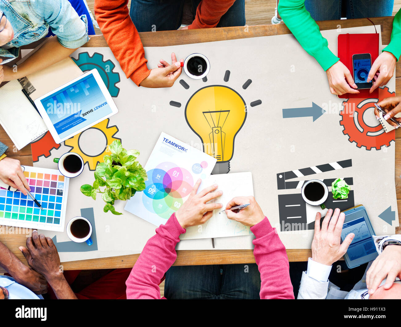 Idea Connecting Connection Inspiration Innovation Creative Concept ...