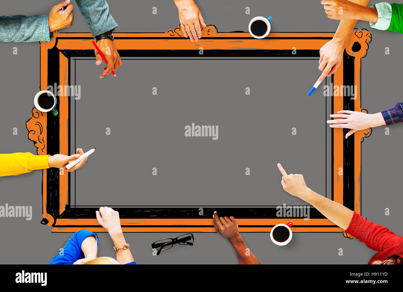 Photo Frame Gallery Border Decoration Concept Stock Photo - Alamy