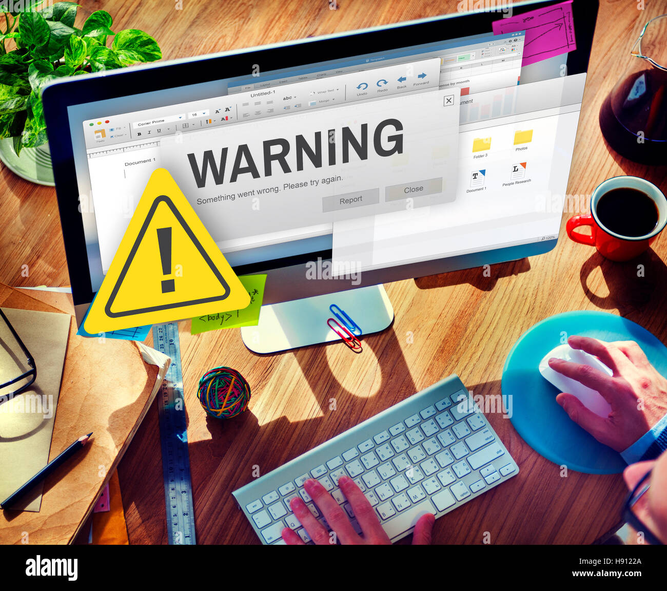 Warning Accident Caution Dangerous Help Concept Stock Photo - Alamy