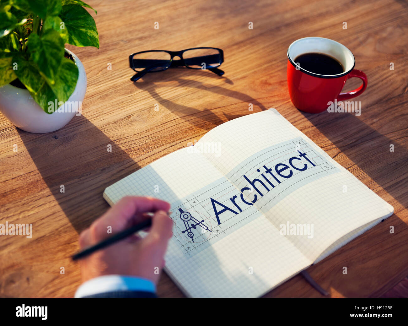 Architect Architecture Compass Construction Concept Stock Photo - Alamy