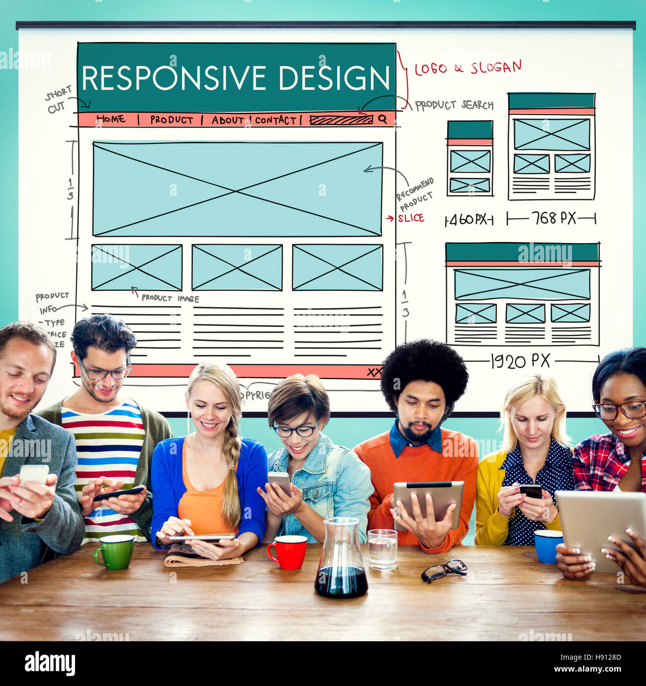 Responsive Design Layout Content Concept Stock Photo - Alamy