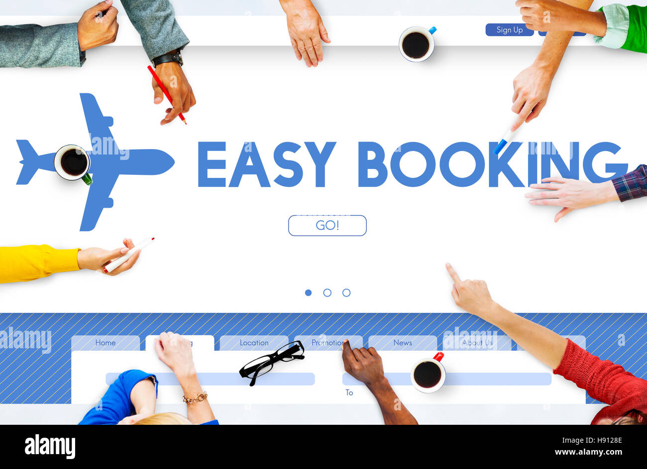 Easy Booking Holiday Flight Tourism Concept Stock Photo - Alamy