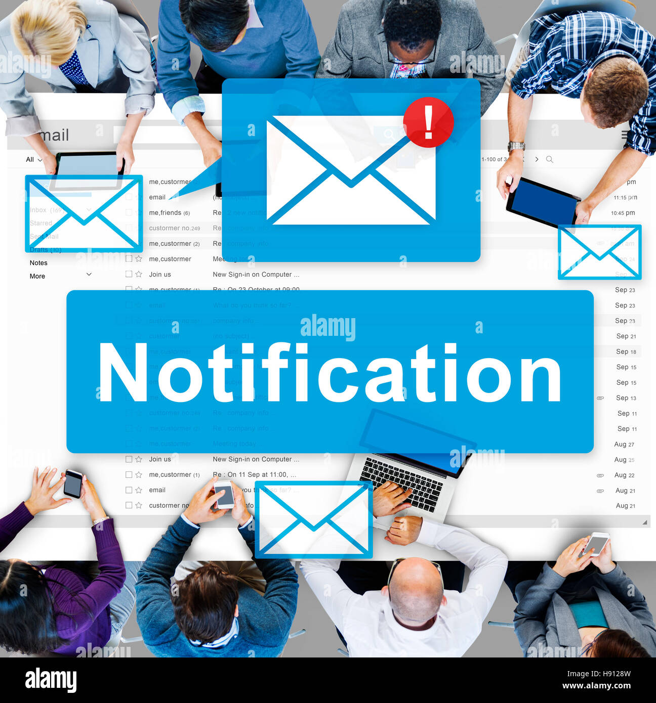 Notification Alert Digital Icon Internet Network Concept Stock Photo ...