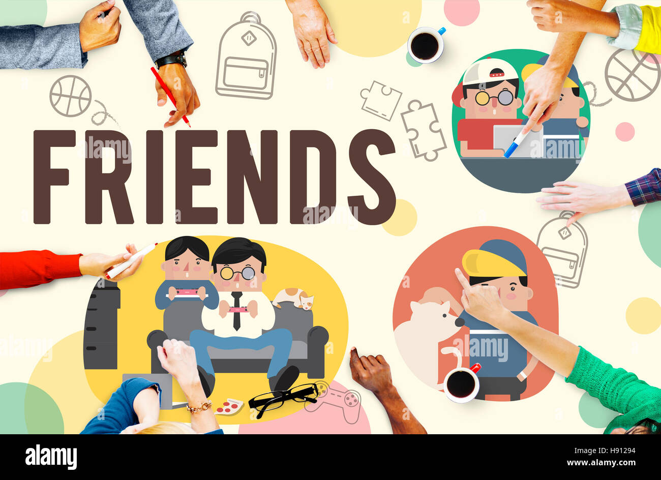 Friends Friendship Activity Leisure Concept Stock Photo - Alamy