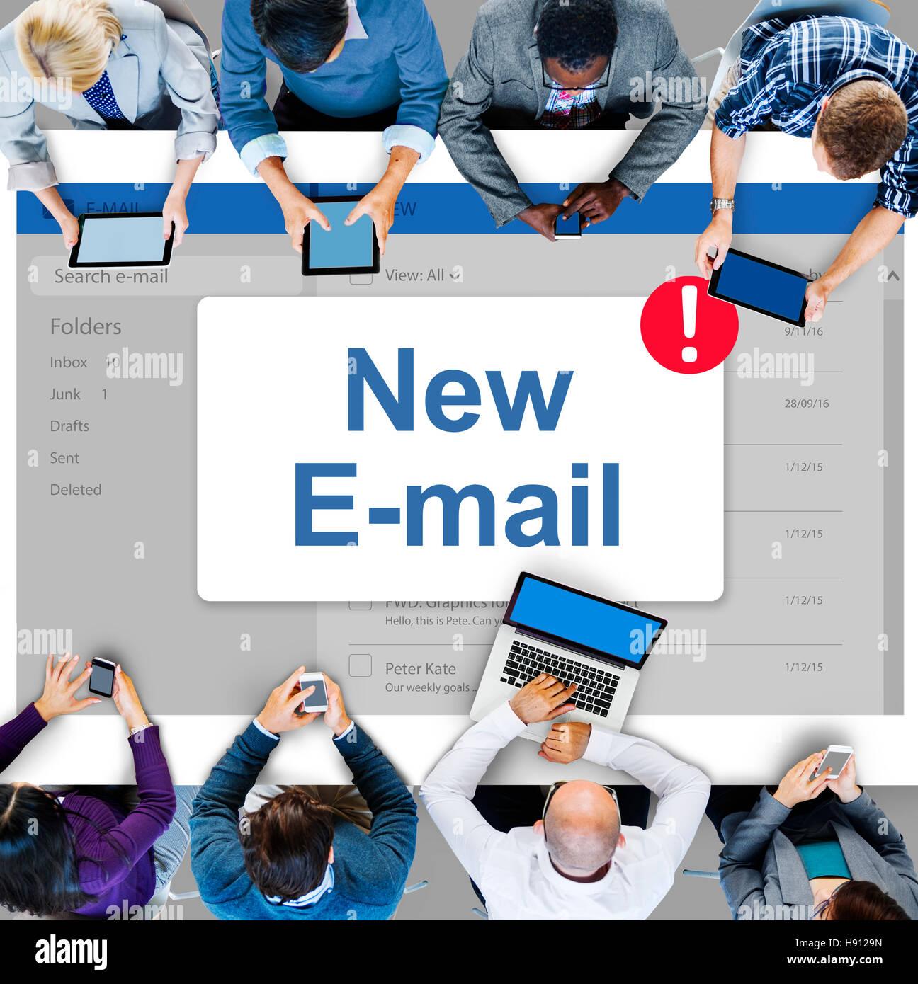 Message Inbox Notification Icon Concept Stock Photo - Alamy
