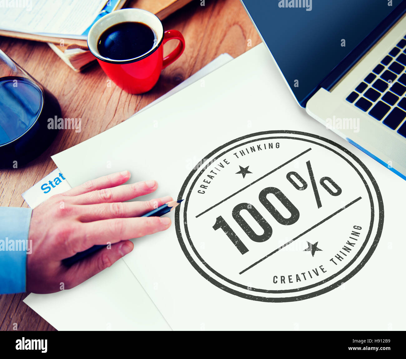 100% Creativity Ideas Imagination Inspiration Concept Stock Photo - Alamy