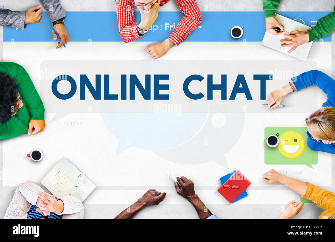 Online Chat Message Connection Talking Concept Stock Photo - Alamy