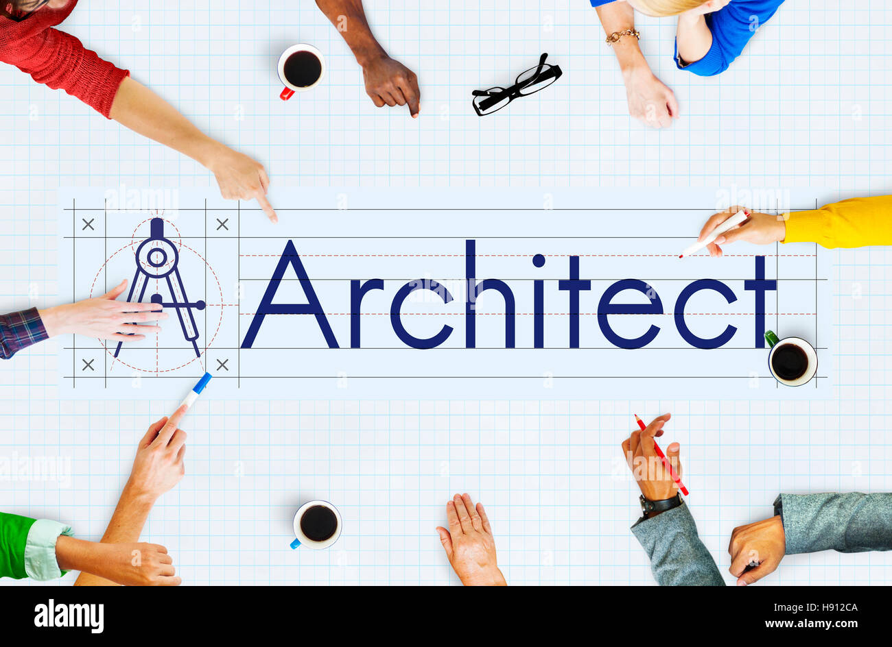 Architect Architecture Compass Construction Concept Stock Photo - Alamy