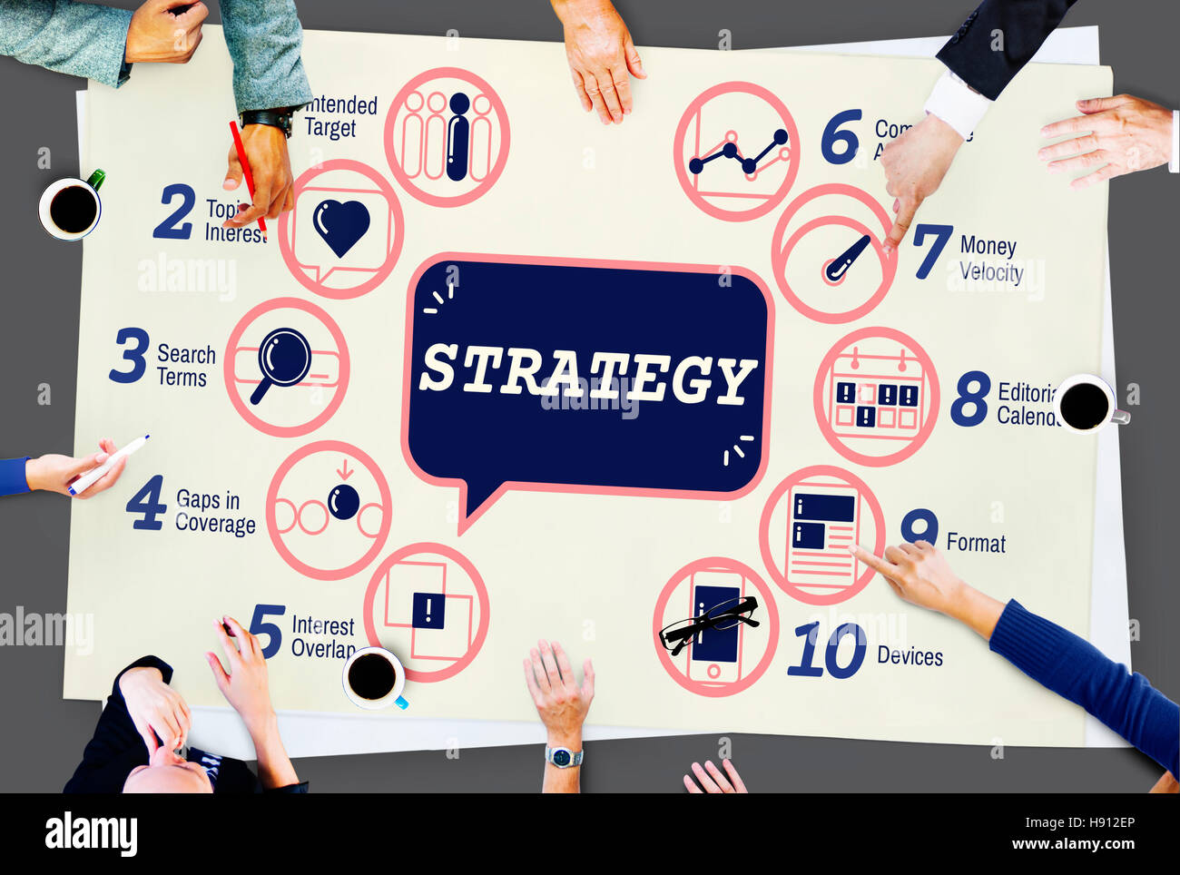 Business Analytics Strategy Methods Tactics Graphic Concept Stock Photo ...