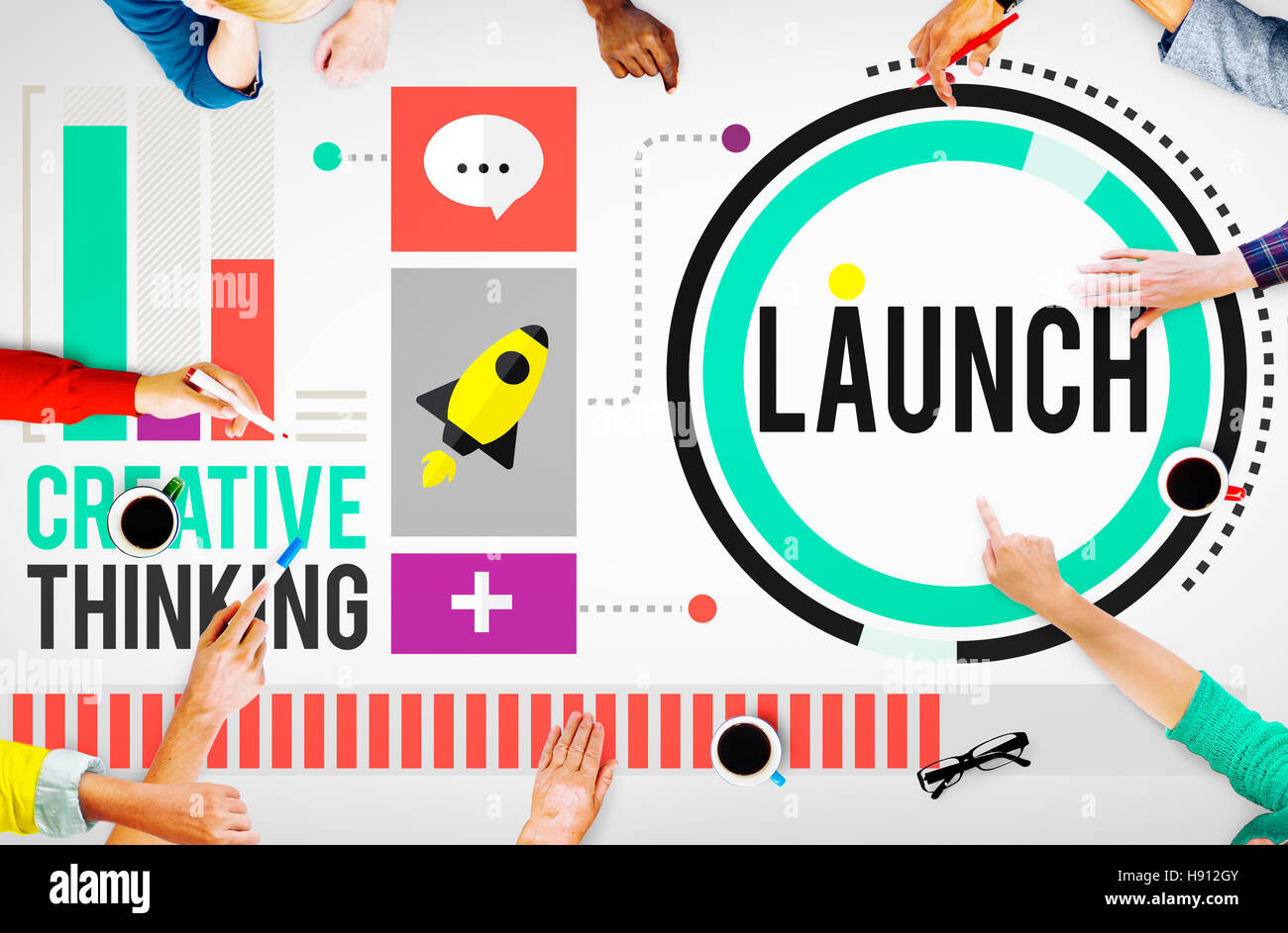 Launch New Business Inauguration Begin Start Concept Stock Photo - Alamy