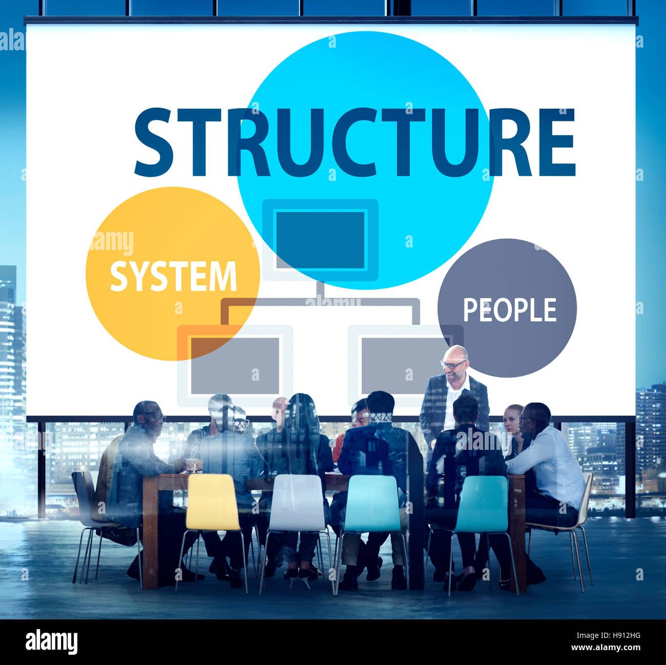Business Structure Flowchart Corporate Organization Concept Stock Photo ...
