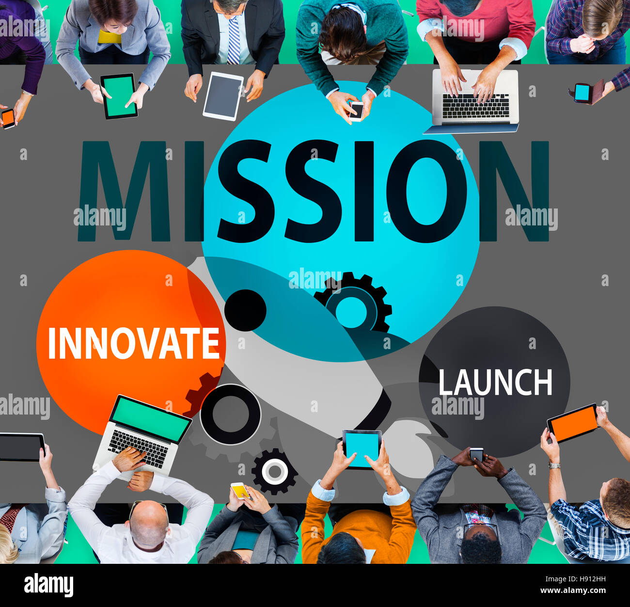 Mission Innovate Launch Success Goal Concept Stock Photo - Alamy
