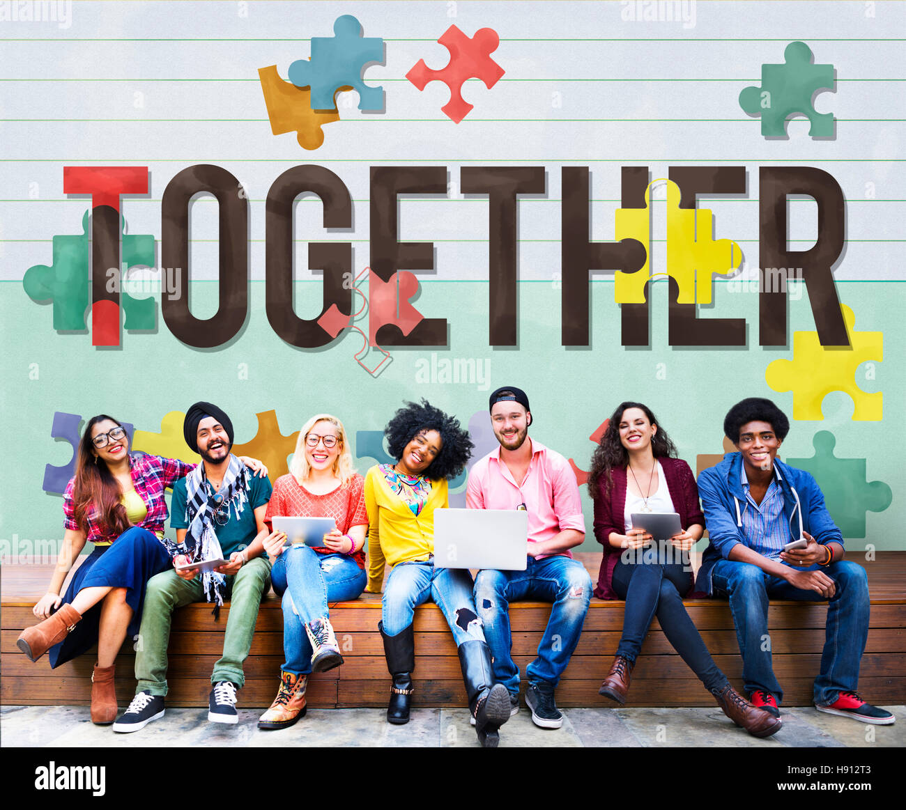 Together Togetherness Team Teamwork Connection Concept Stock Photo - Alamy