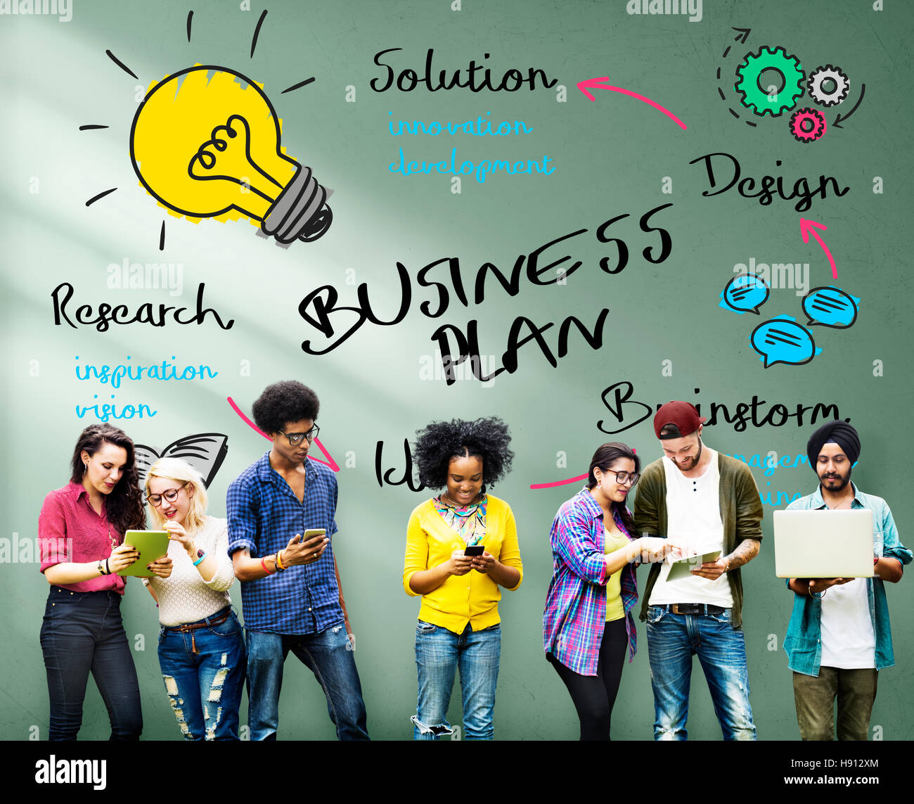 Business Plan Design Solution Research Brainstorming Concept Stock ...