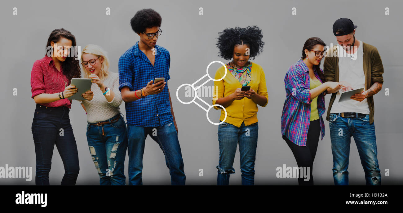 Share Connection Technology Sharing Global Communications Concept Stock ...