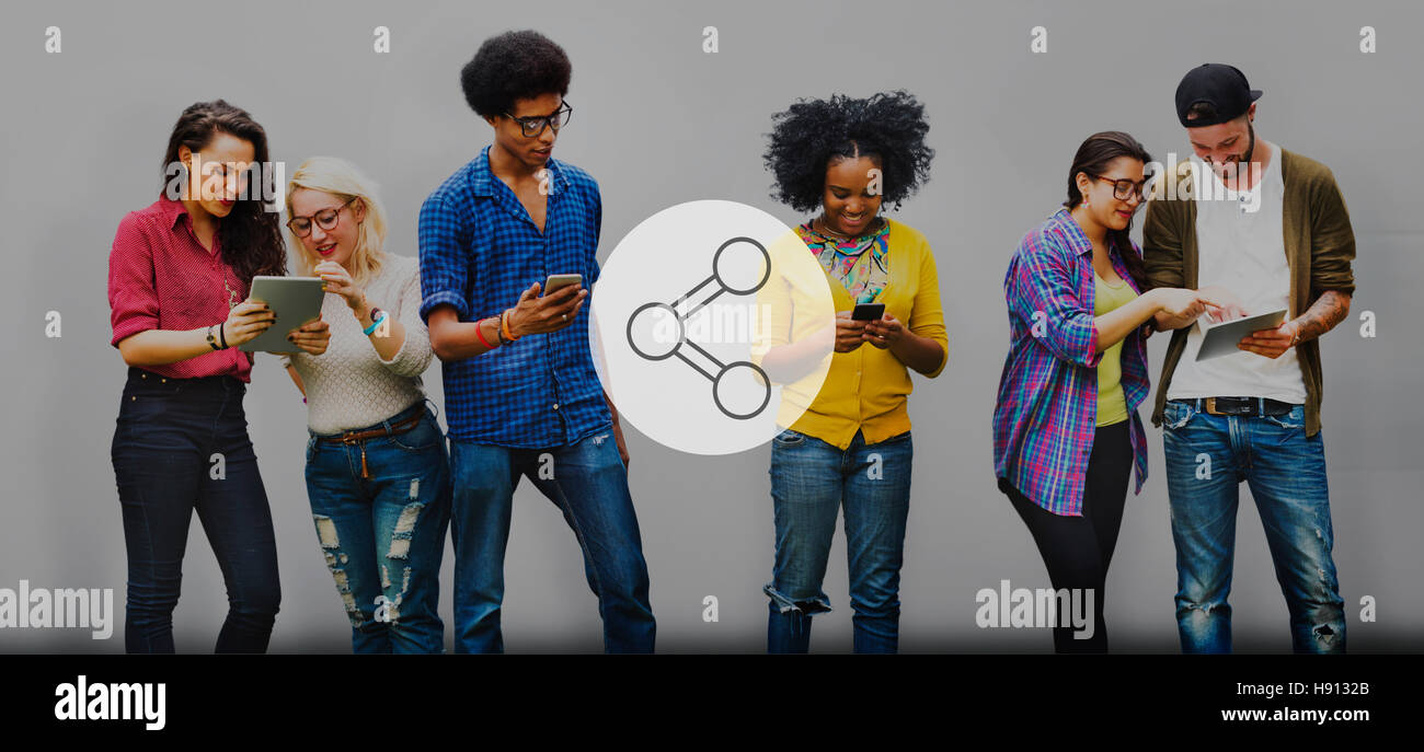 Share Connection Technology Sharing Global Communications Concept Stock ...