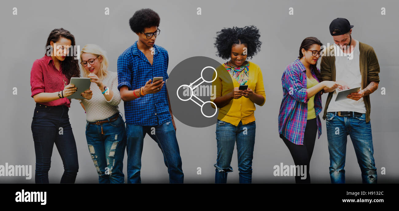 Share Connection Technology Sharing Global Communications Concept Stock ...