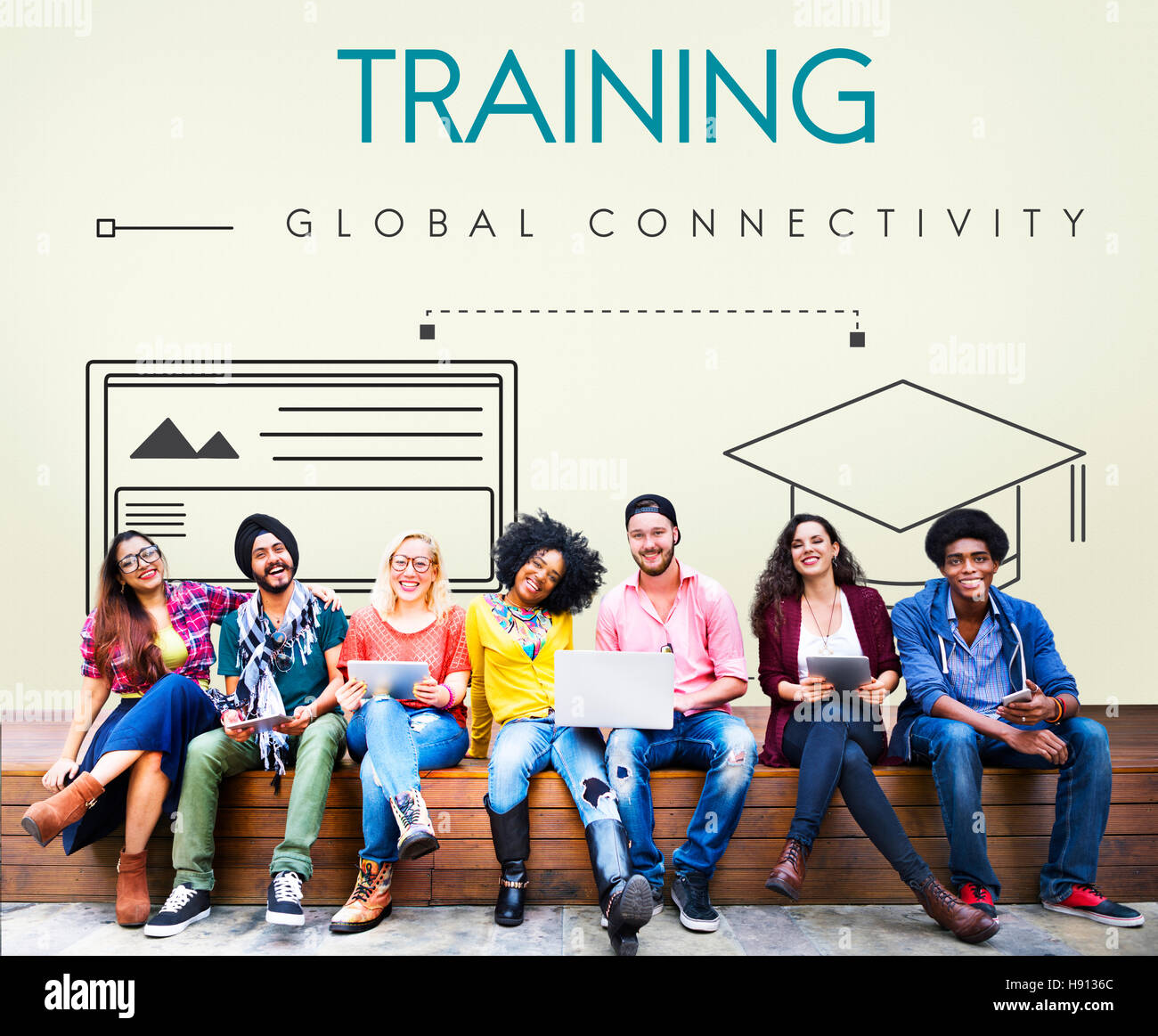 Education Global Connectivity Graphic Concept Stock Photo - Alamy
