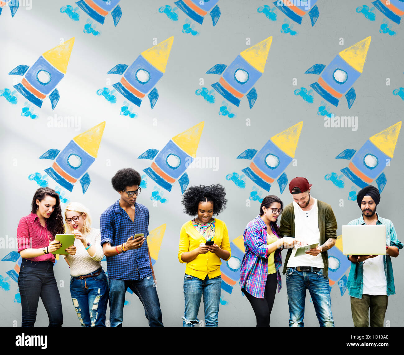 Launch Ignition Create Innovation Rocket Concept Stock Photo - Alamy