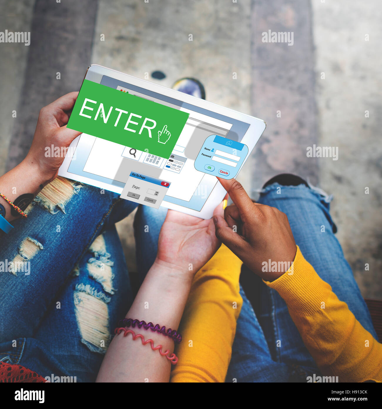 Enter Button Display Identification Operating Concept Stock Photo - Alamy