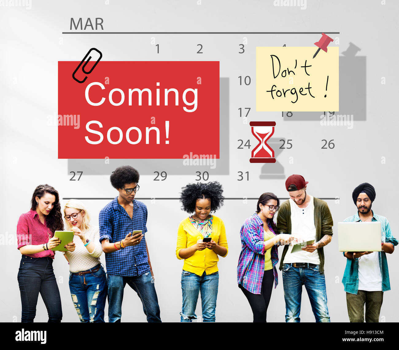 Coming Soon Advertising Annoucement Sign Concept Stock Photo - Alamy