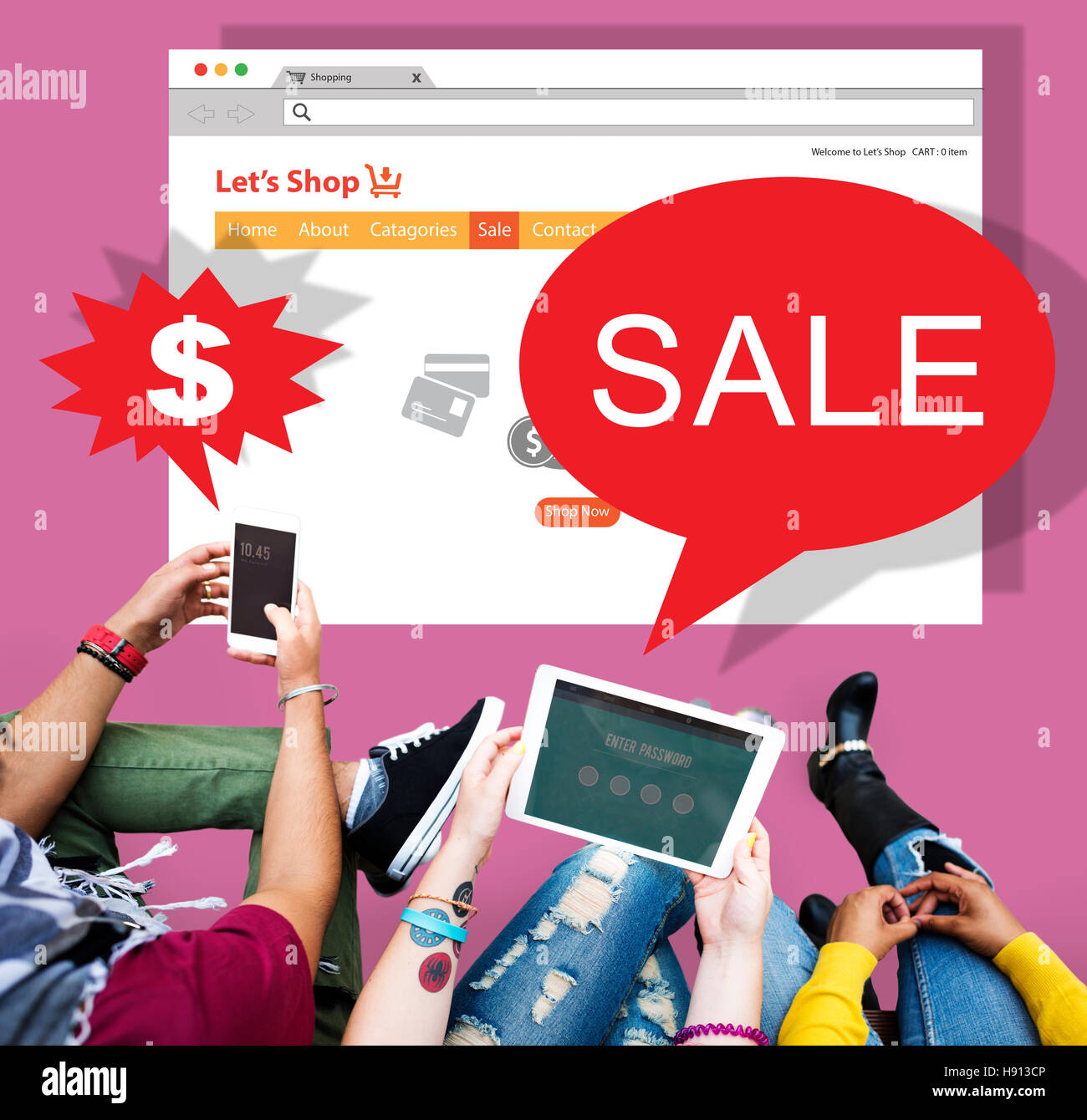 Online Shopping Marketing Sale Promotion Concept Stock Photo - Alamy