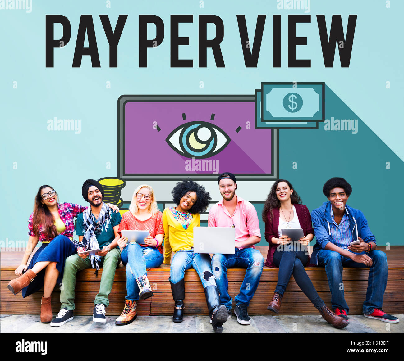 Pay Per View Online Marketing Concept Stock Photo - Alamy