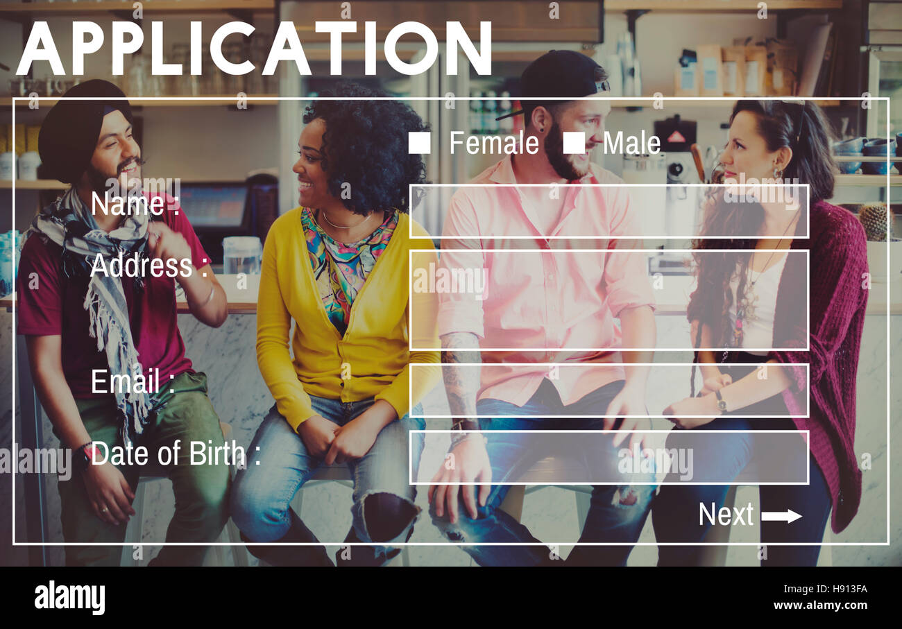 Application Form Interface Webpage Register Concept Stock Photo - Alamy