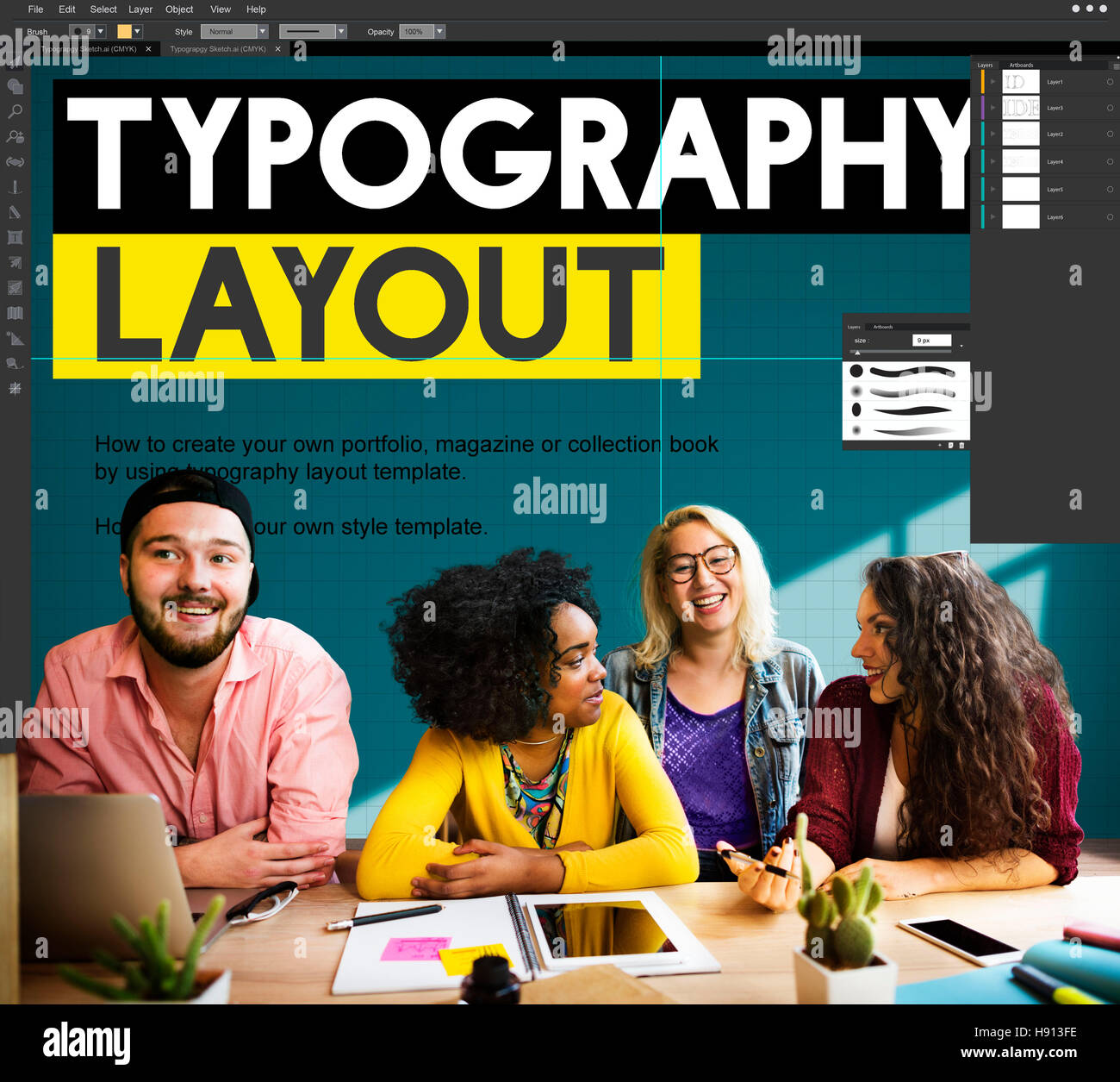 Typography Layout Ideas Creativity Design Element Concept Stock Photo ...