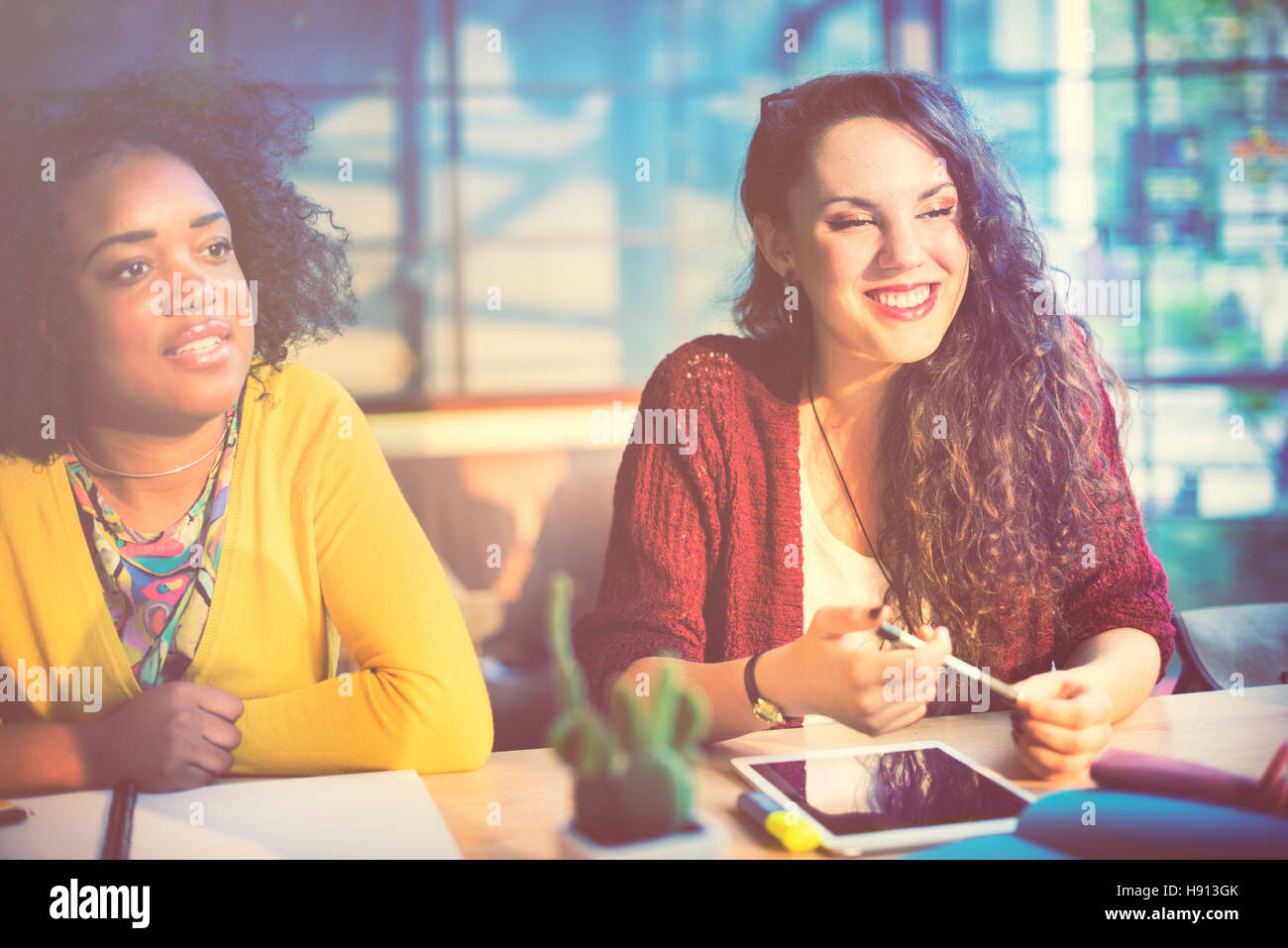 Ladies Women Working Together Project Concept Stock Photo - Alamy