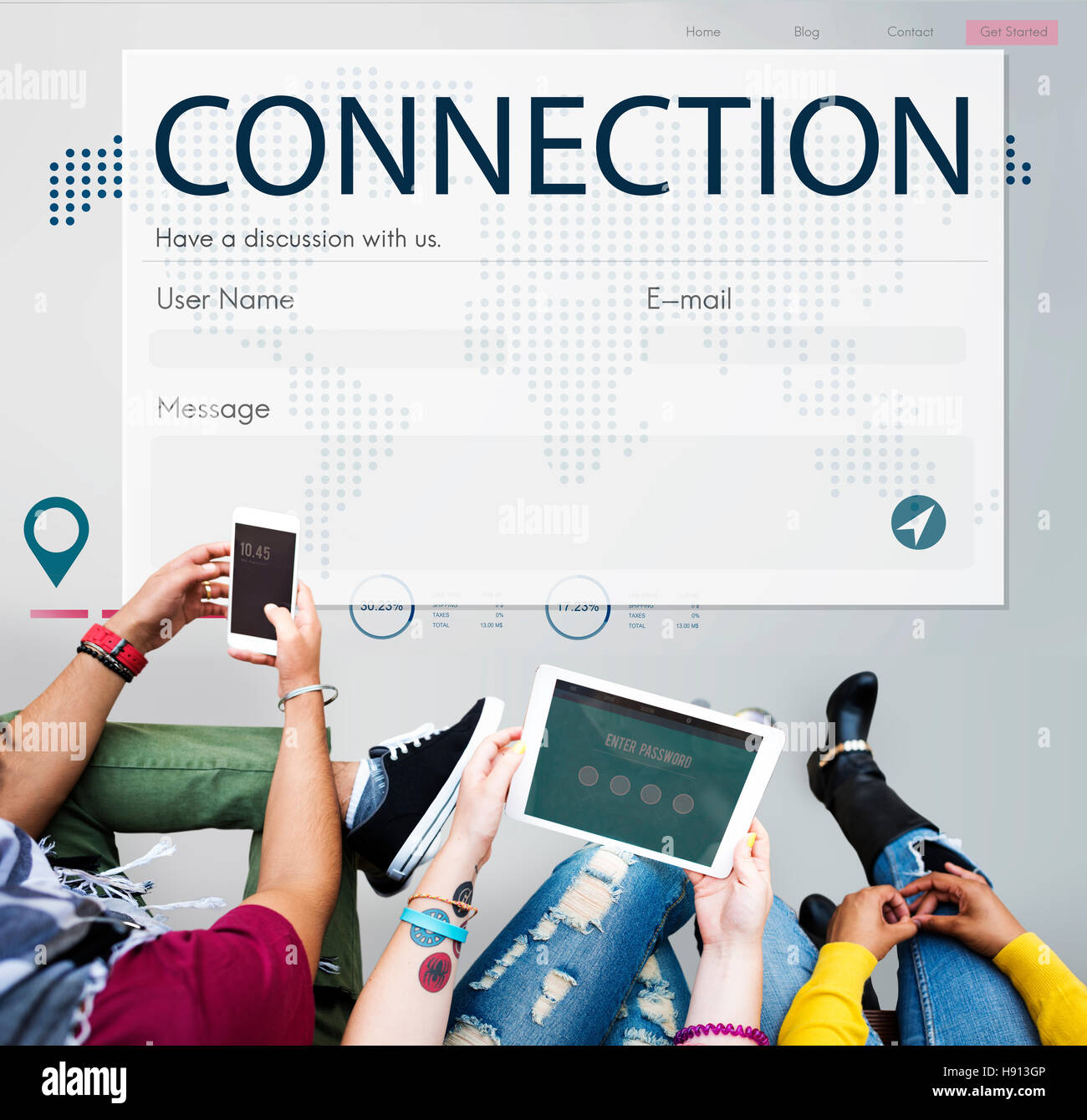 Register Enquiry Online Web Page Concept Stock Photo - Alamy