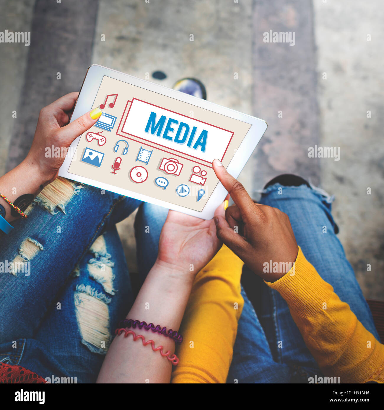 Media Mass Communication Entertainment Multimedia Concept Stock Photo ...