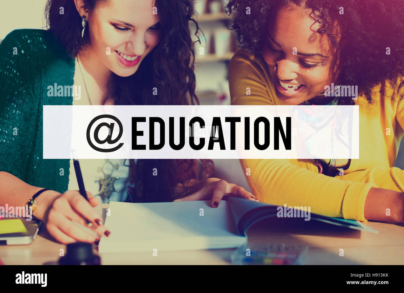 Education E-learning Connection Technology Networking Concept Stock ...