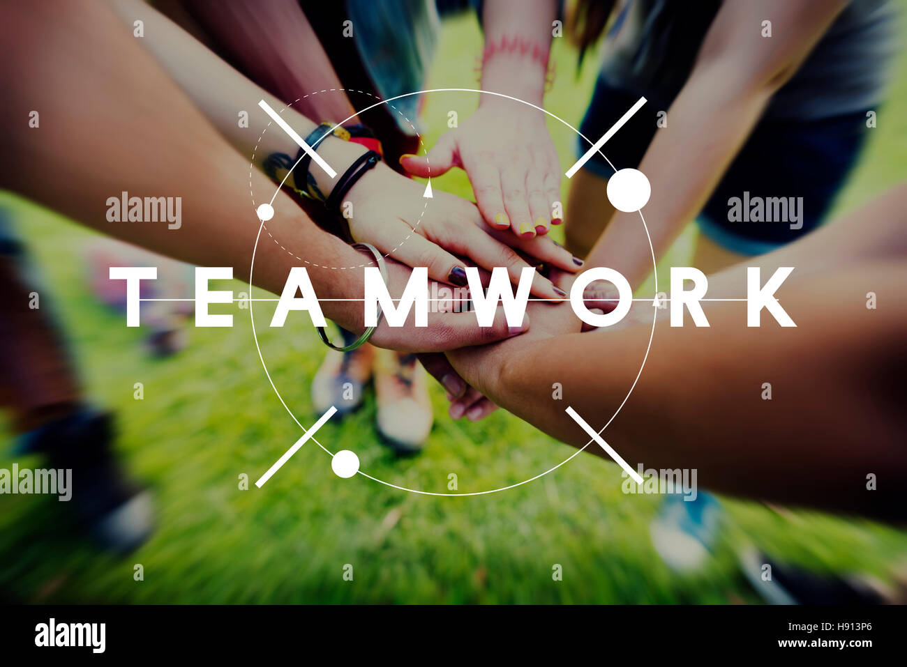 Teamwork Team Building Cooperation Relationship Concept Stock Photo - Alamy