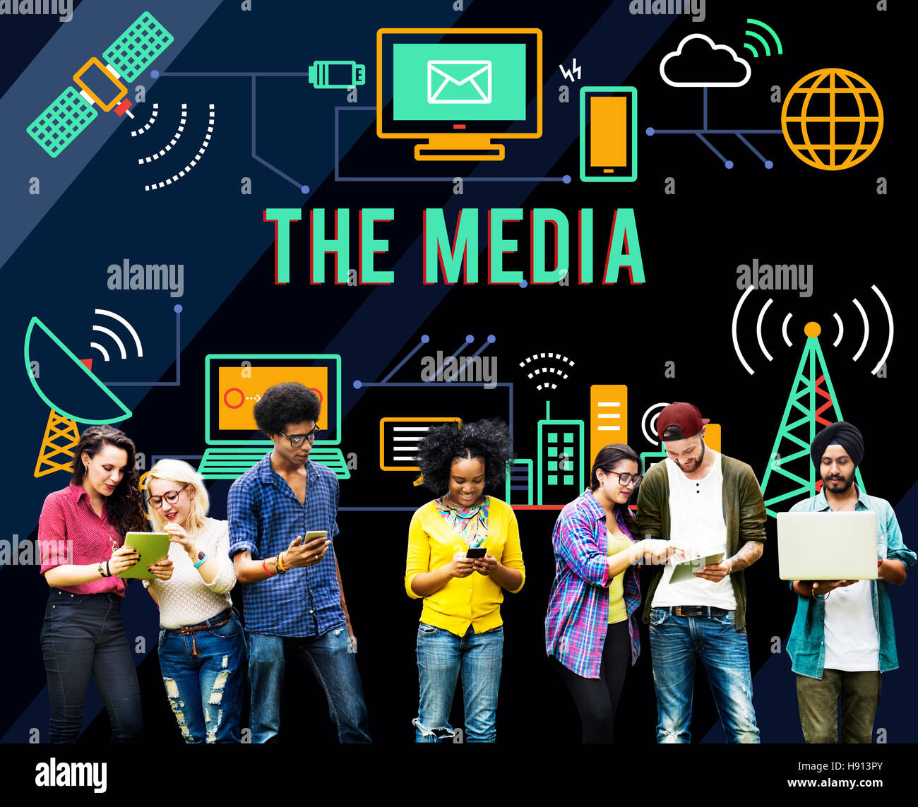 The Media Communication Multimedia Radio Concept Stock Photo - Alamy