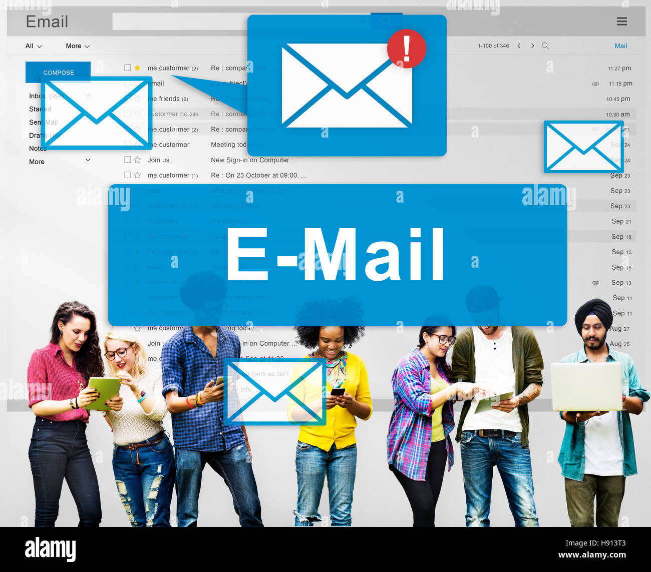 Email Inbox Electronic Communication Graphics Concept Stock Photo - Alamy