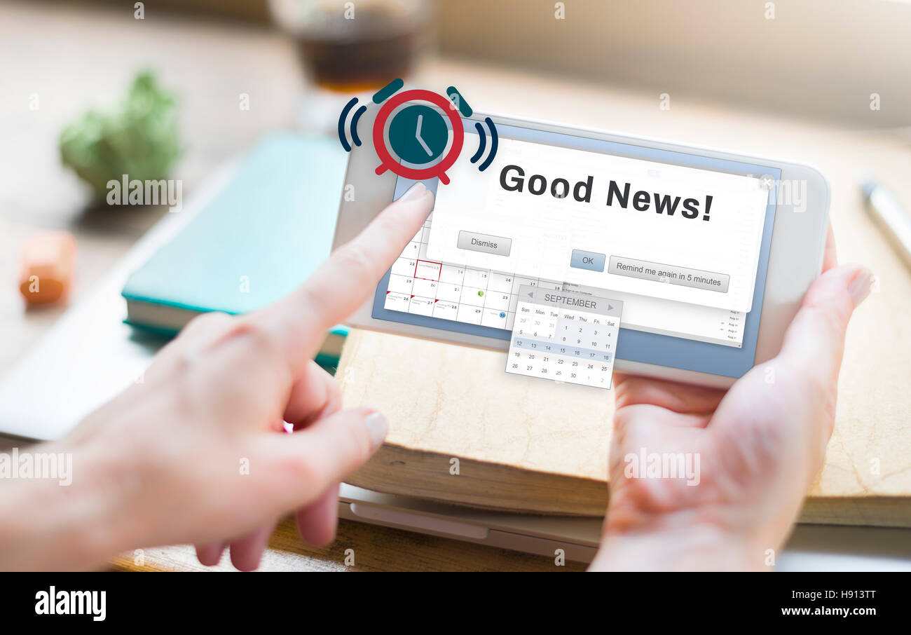 Good News Information Announcement Thinking Concept Stock Photo - Alamy
