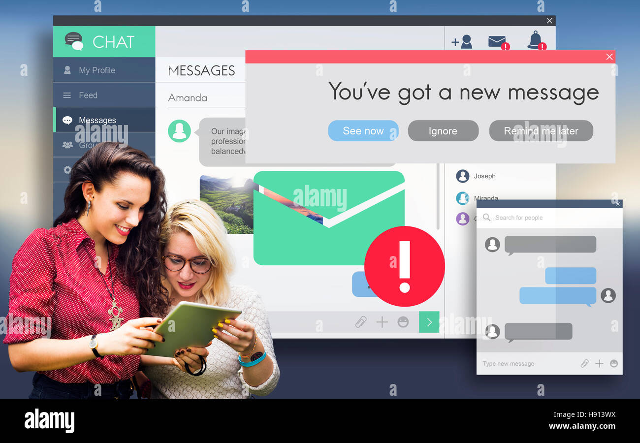 New Message Texting Connection Communication Concept Stock Photo - Alamy