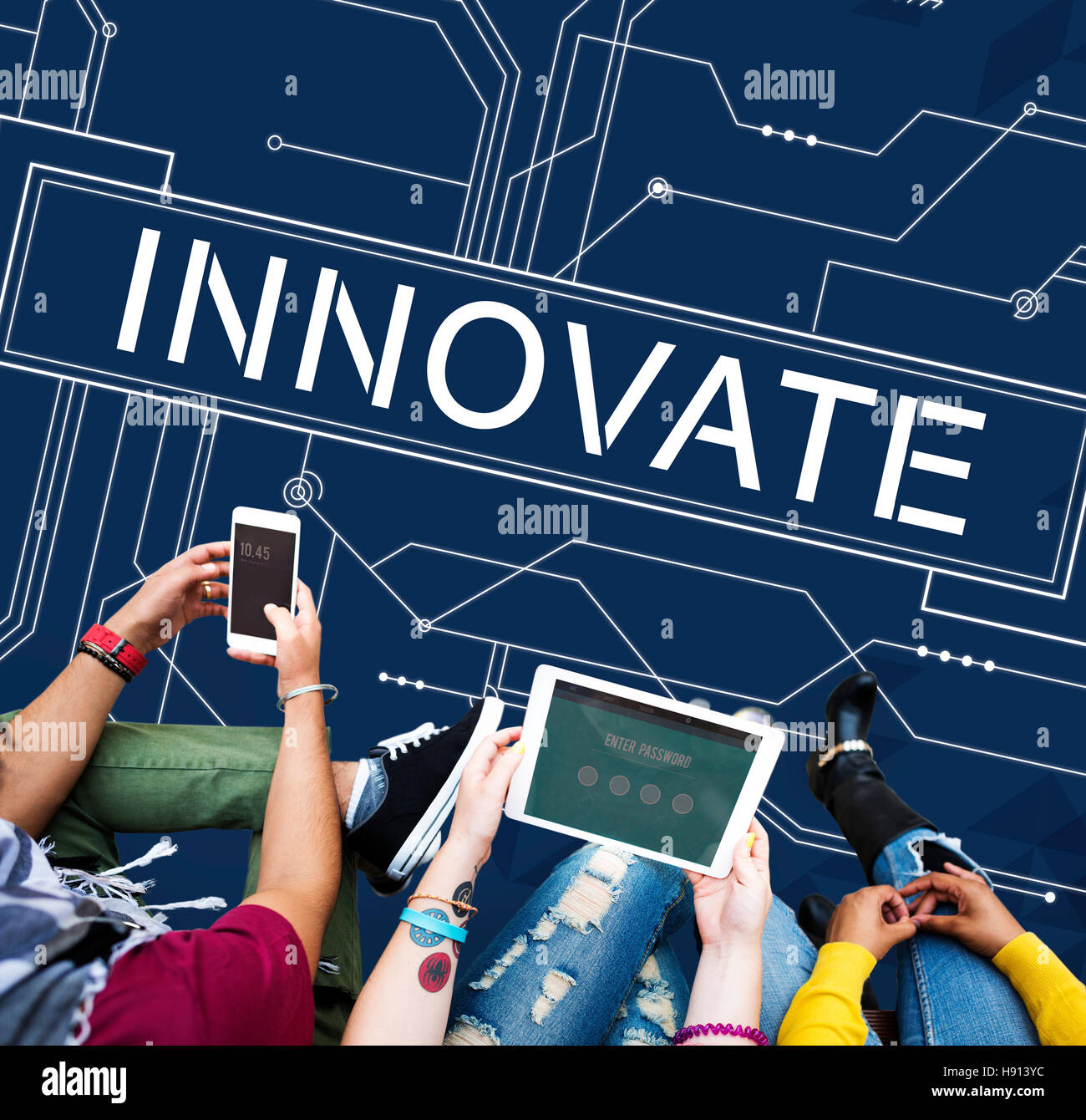 Innovate Technology Circuit Board Futuristic Concept Stock Photo - Alamy