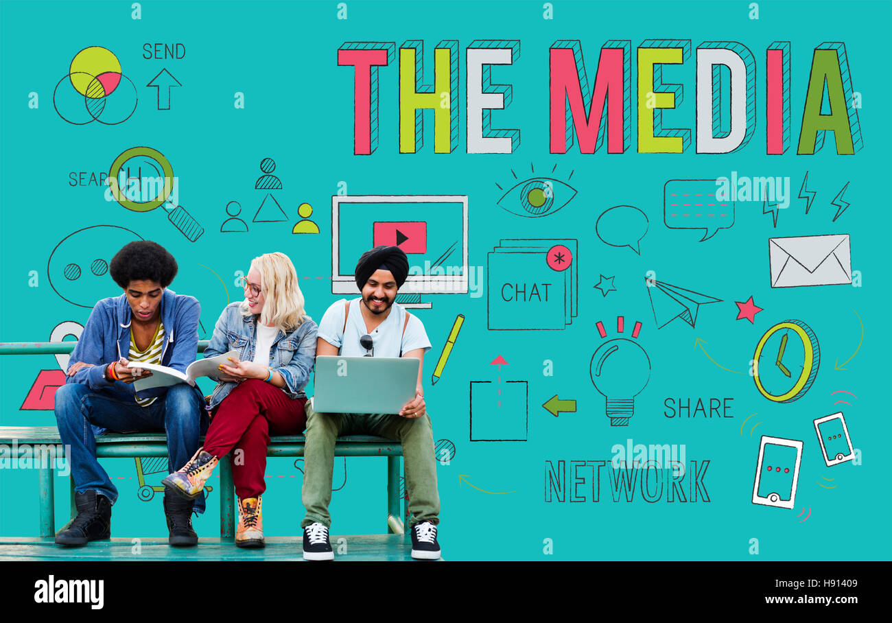 Media Digital Message Social Television Internet Concept Stock Photo ...