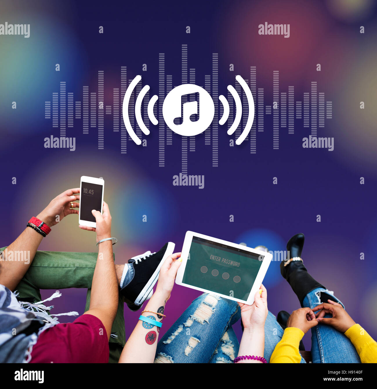Melody Music Wireless Sound Technology Concept Stock Photo - Alamy