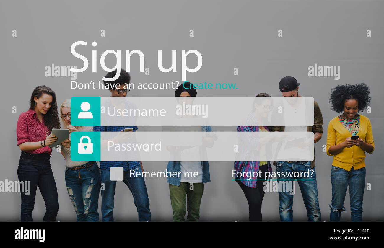 Sign Up Member Join Registration Account Submit Concept Stock Photo - Alamy
